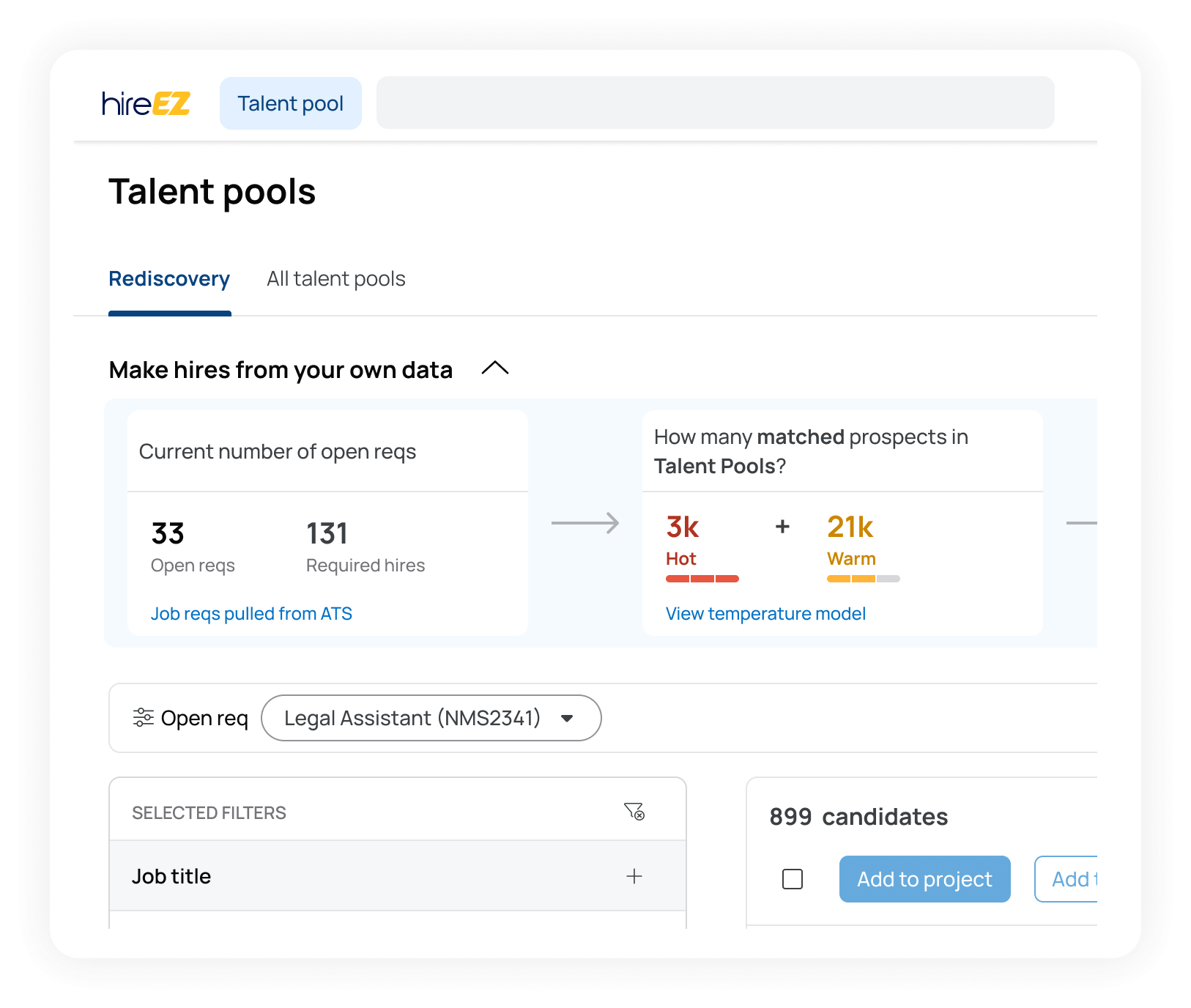 Rediscovery | Talent Rediscovery: Source from Your ATS | hireEZ